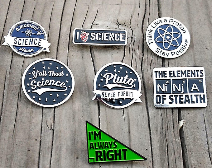 Enamel Pin Set Science Enamel Pins 7 Lapel Pins Lapel - Etsy