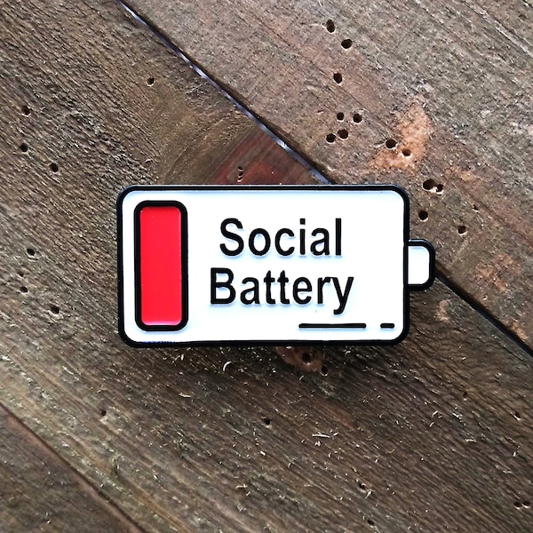 Social Battery Pin - Etsy