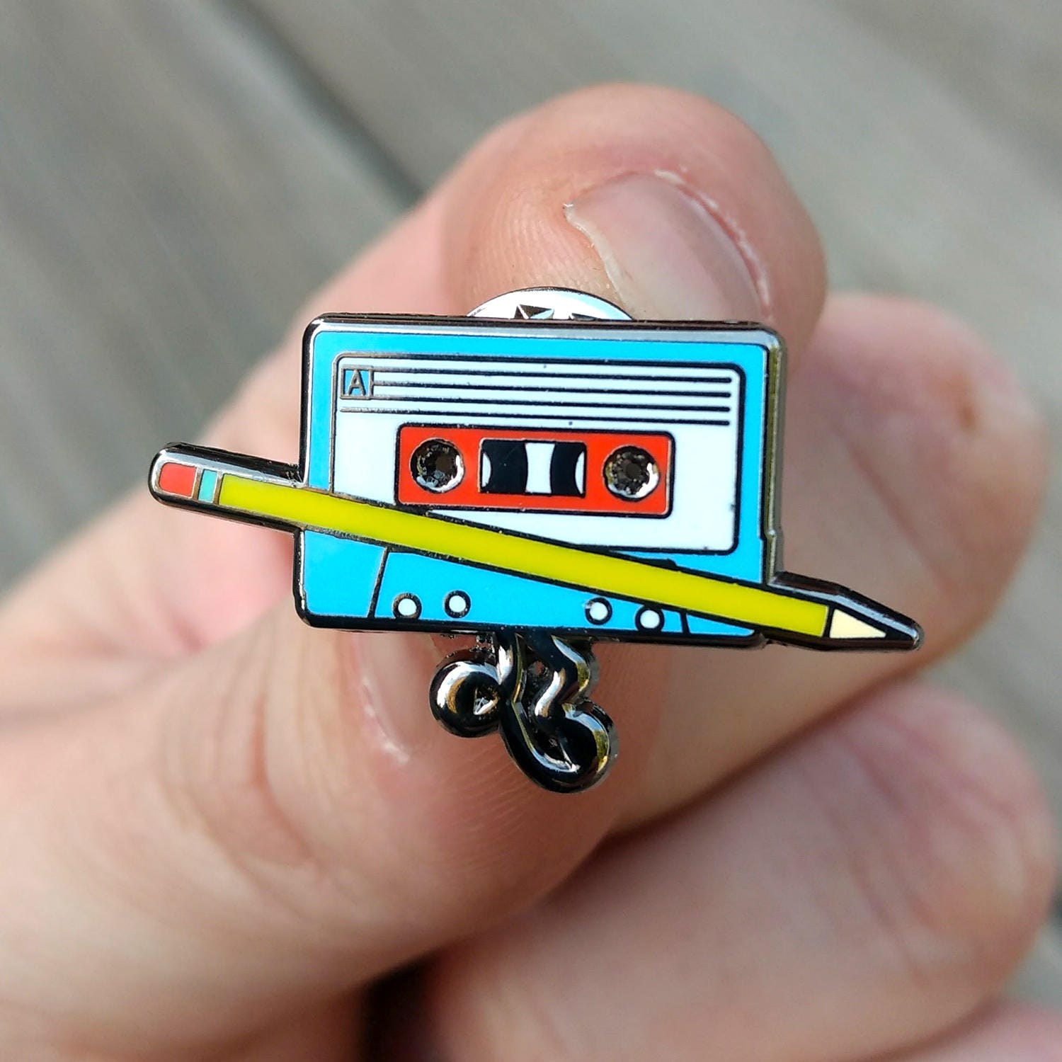 Cassette Tape Enamel Pin | Retro Music Pin | Lapel Pin | Hard Enamel ...