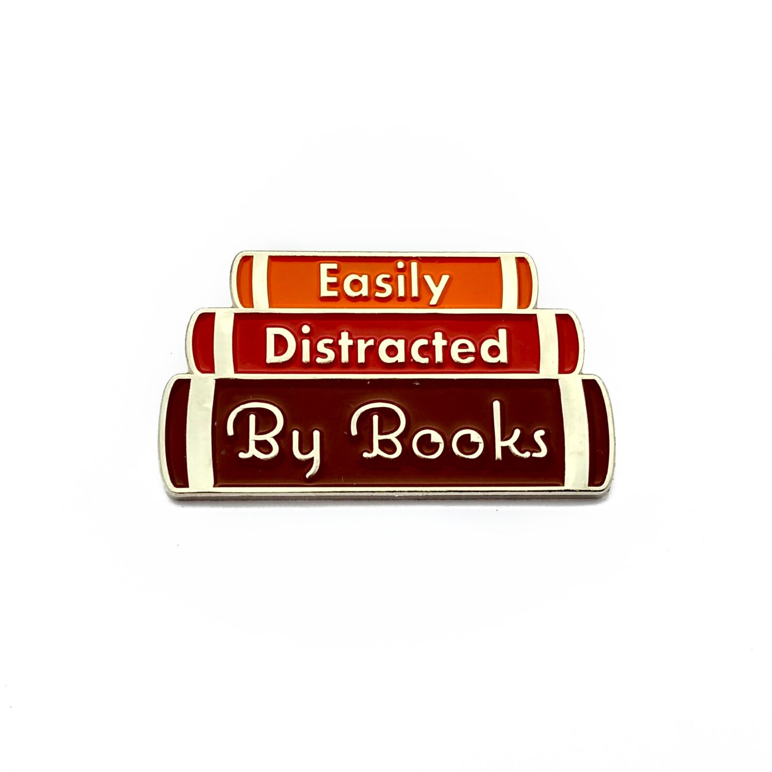 Book Pin Book Enamel Pin Easily Distracted by Books Lapel - Etsy