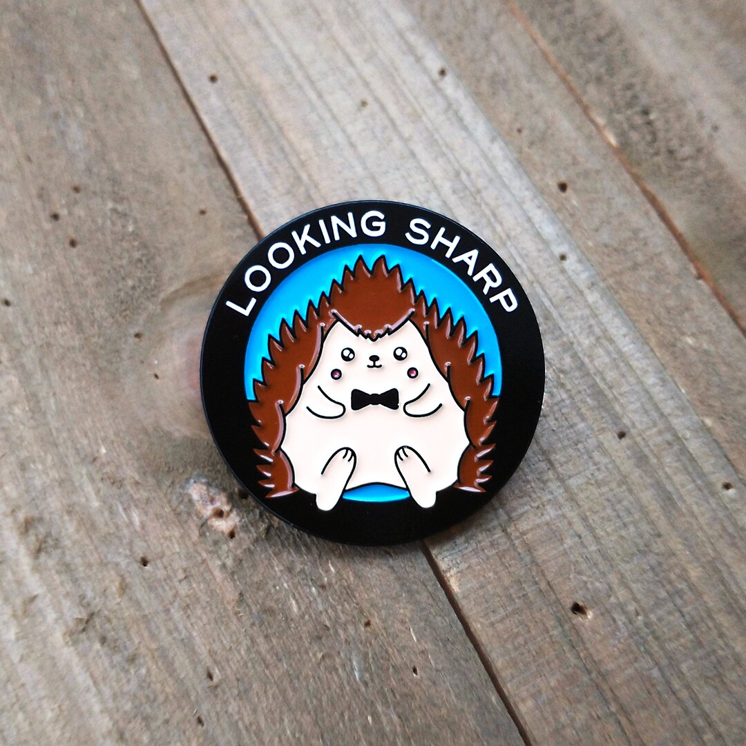Kawaii Enamel Pin | Hedgehog Looking Sharp Lapel Pin | Cute Hat Pin ...