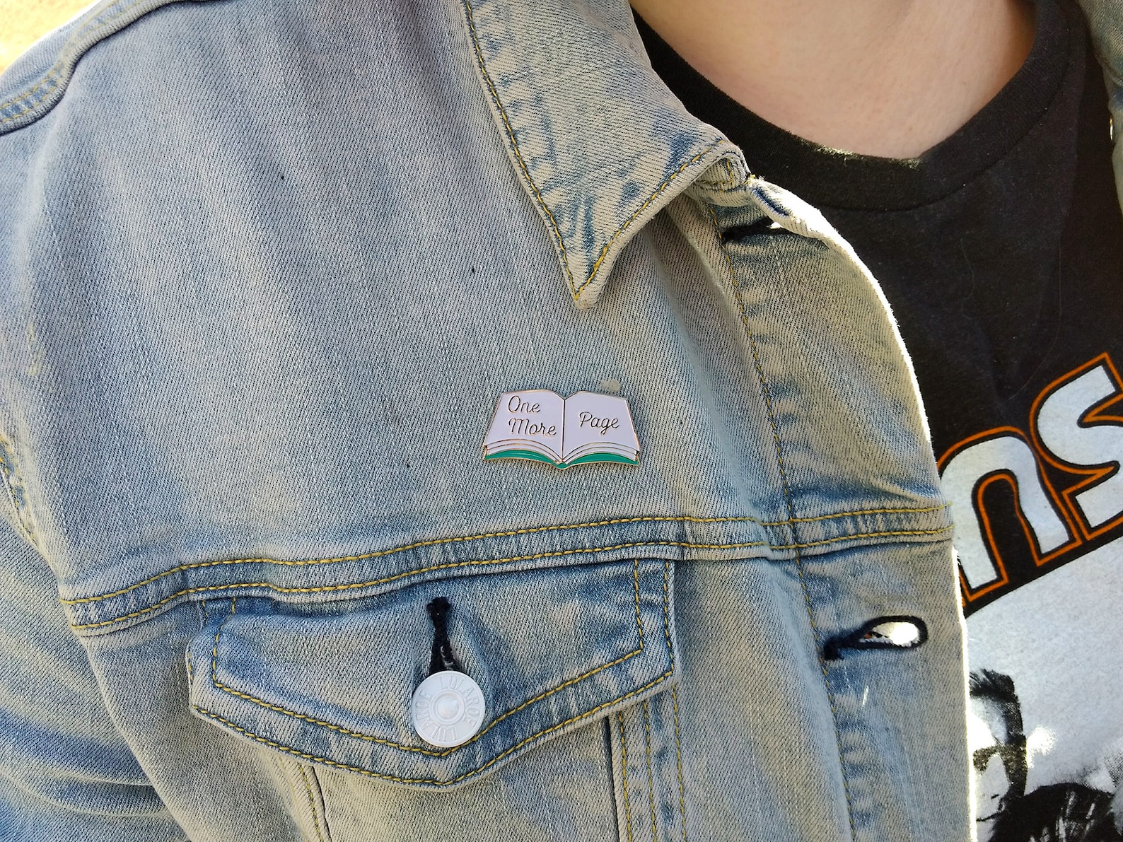 Book Enamel Pin Book Pin One More Page Lapel Pin Reading - Etsy