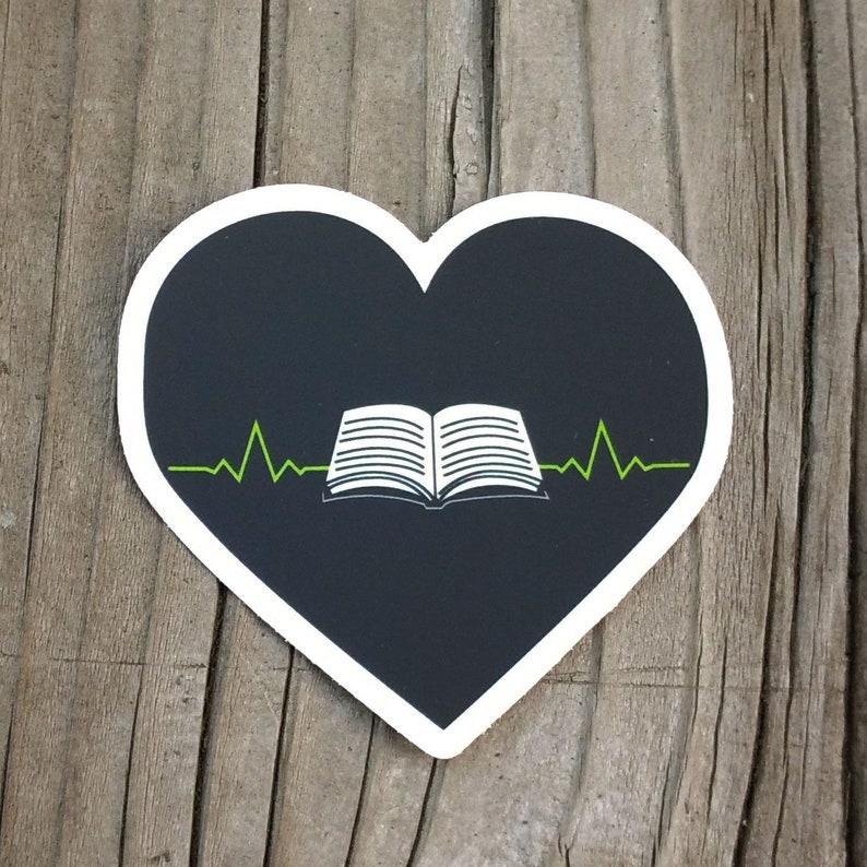 Vinyl Sticker Heart Sticker Book Pulse Vinyl Decal - Etsy