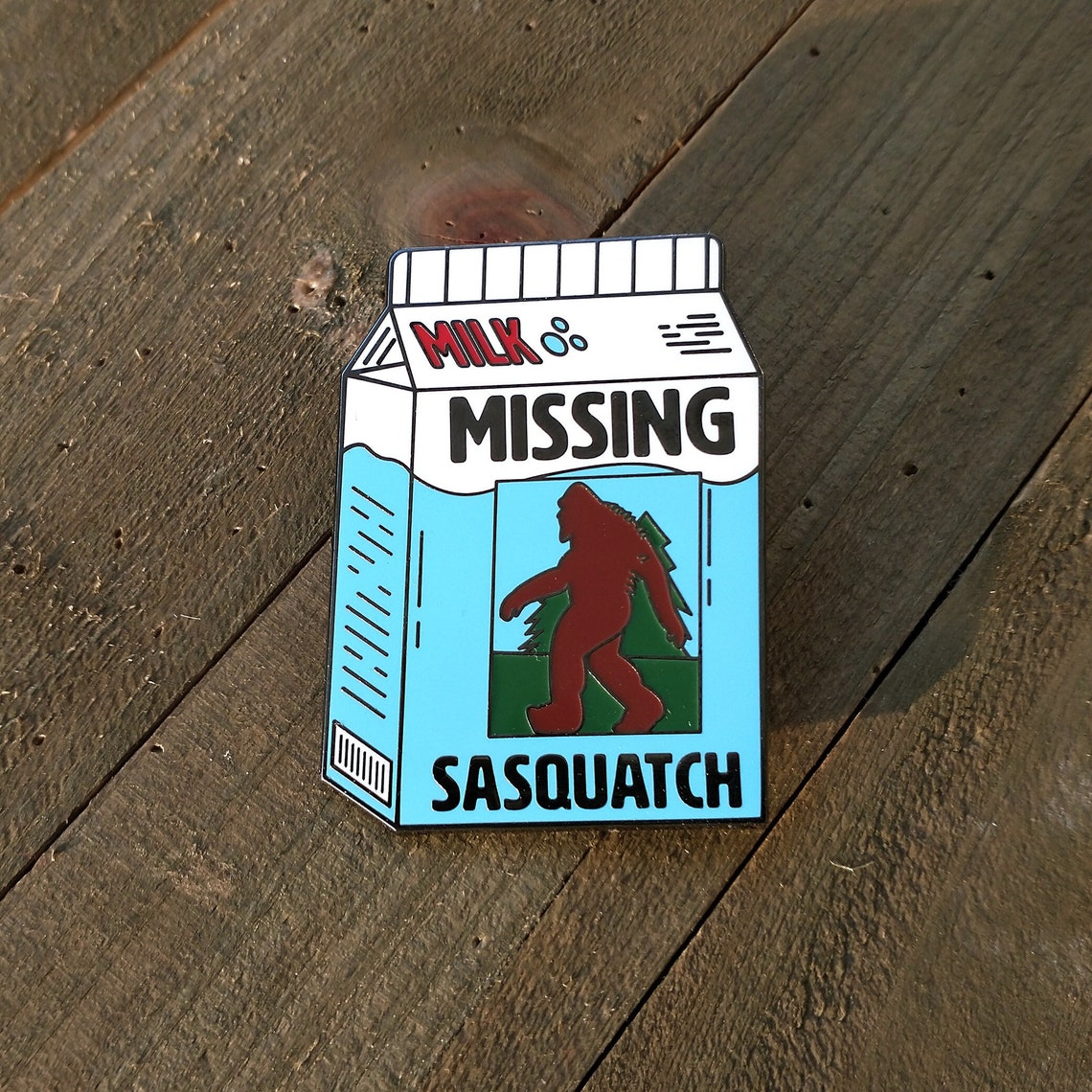 Sasquatch Enamel Pin | Missing Milk Carton Big Foot Lapel Pin | Funny ...