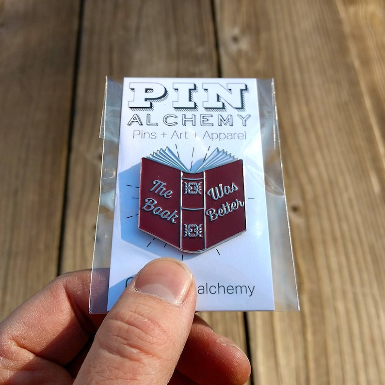 Book enamel pin book pin The Book Was Better reading pin | Etsy