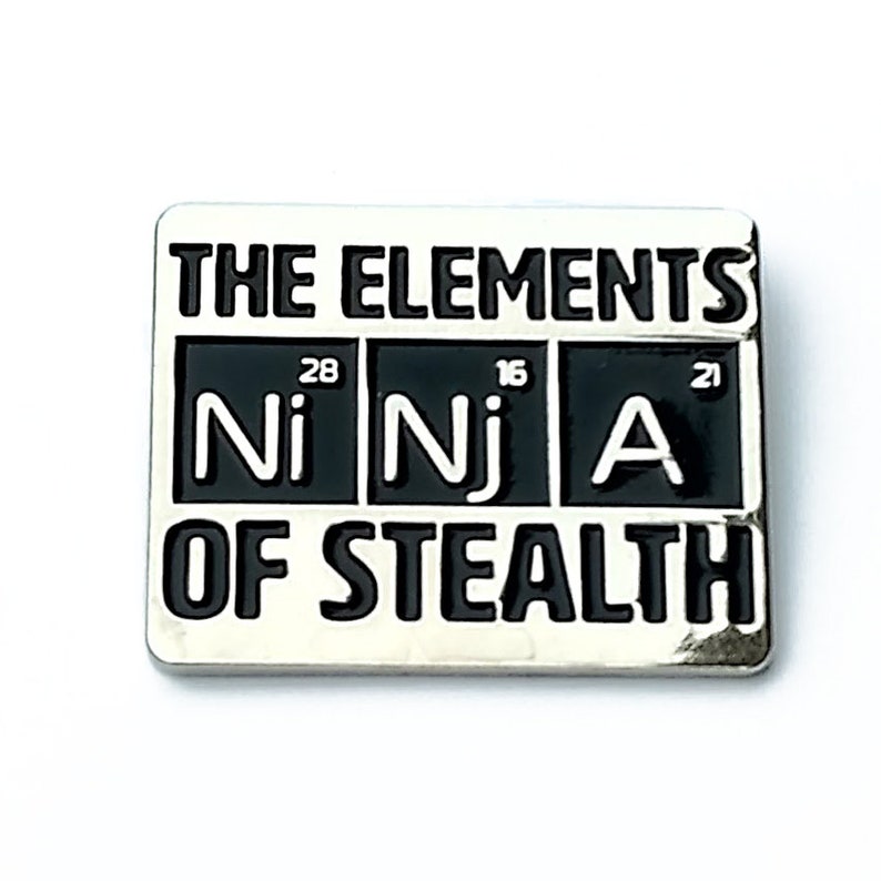 Enamel Pin Ninja Elements of Stealth | Science Lapel Pin | Periodic ...