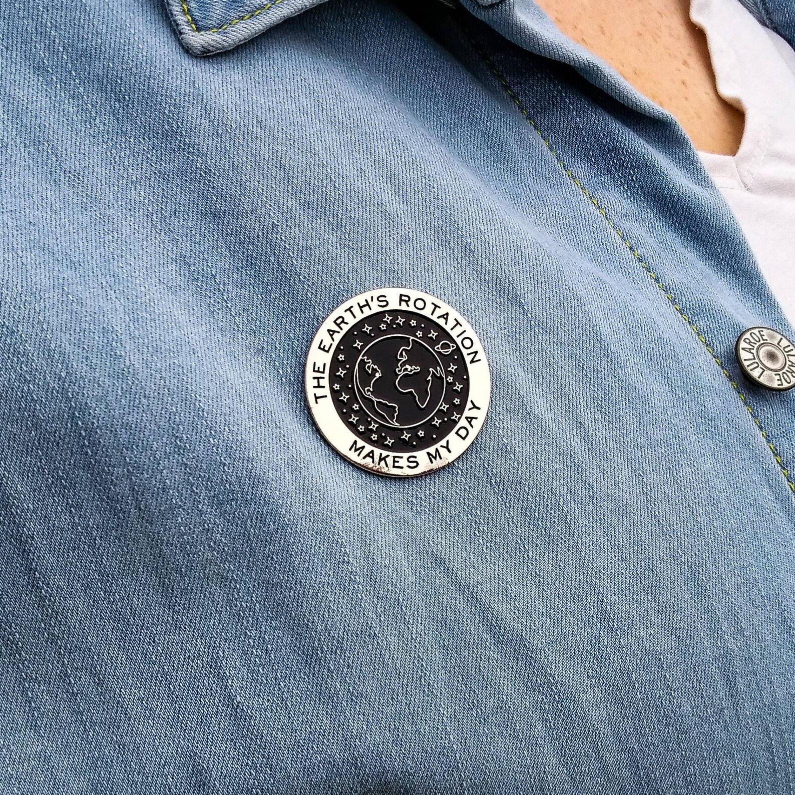 Science Enamel Pin Earths Rotation Makes My Day Space Pin - Etsy