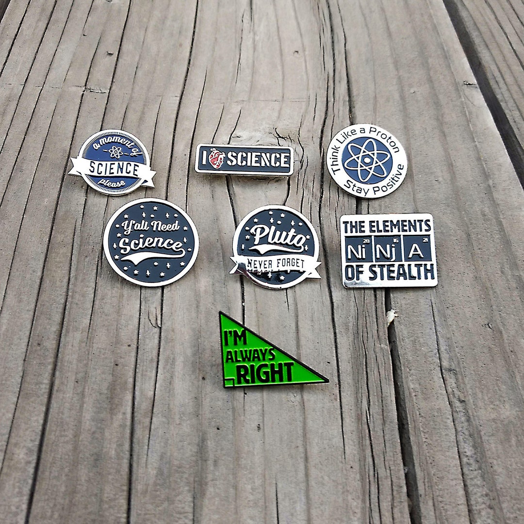 Enamel Pin Set - Science Enamel Pins - 7 Lapel Pins - Lapel Pin Set ...