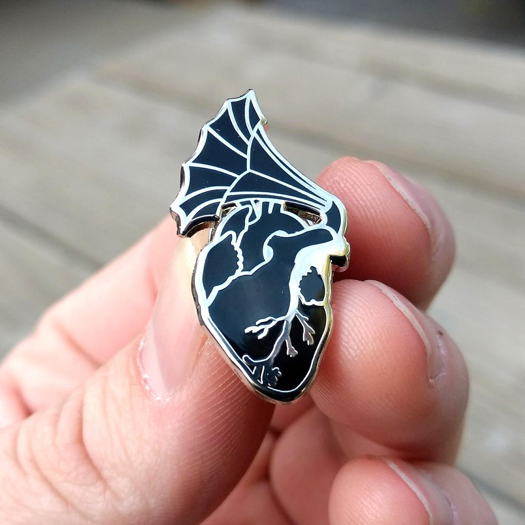 Enamel Pin | Anatomical Heart Pin | Vintage Style Lapel Pin | Retro ...