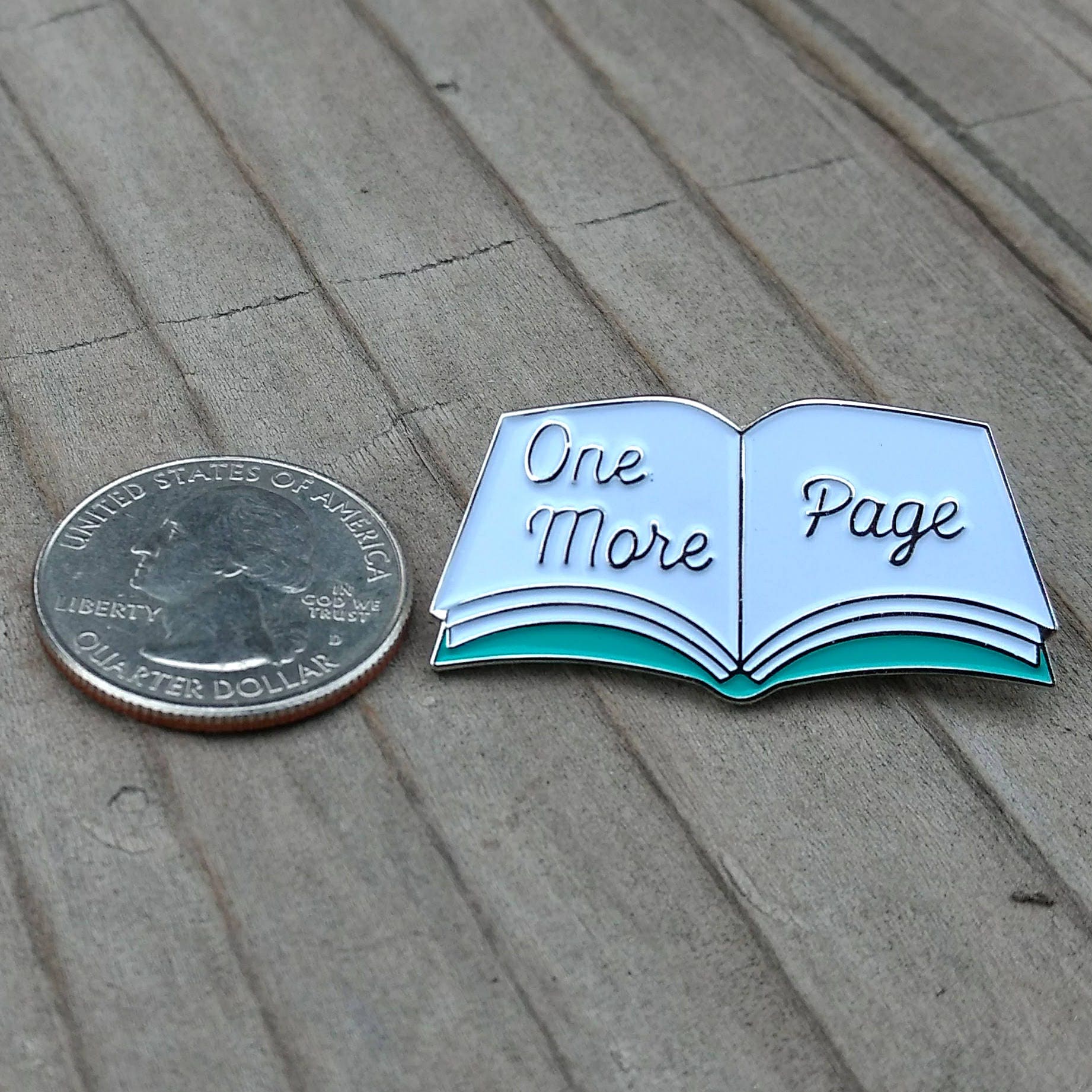 Book Enamel Pin - Book Pin - One More Page Lapel Pin - Reading Pin ...