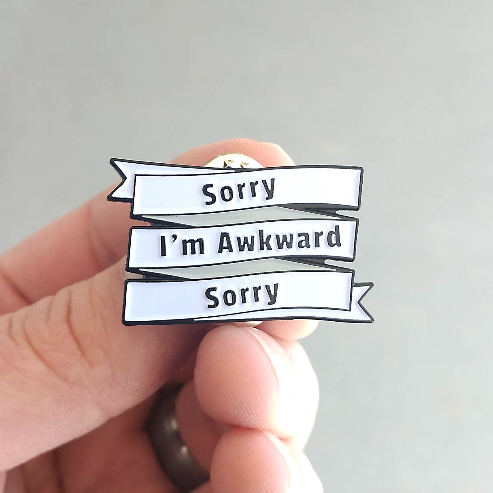 Introvert Enamel Pin - Sorry I'm Awkward Sorry Pin - Socially Awkward ...