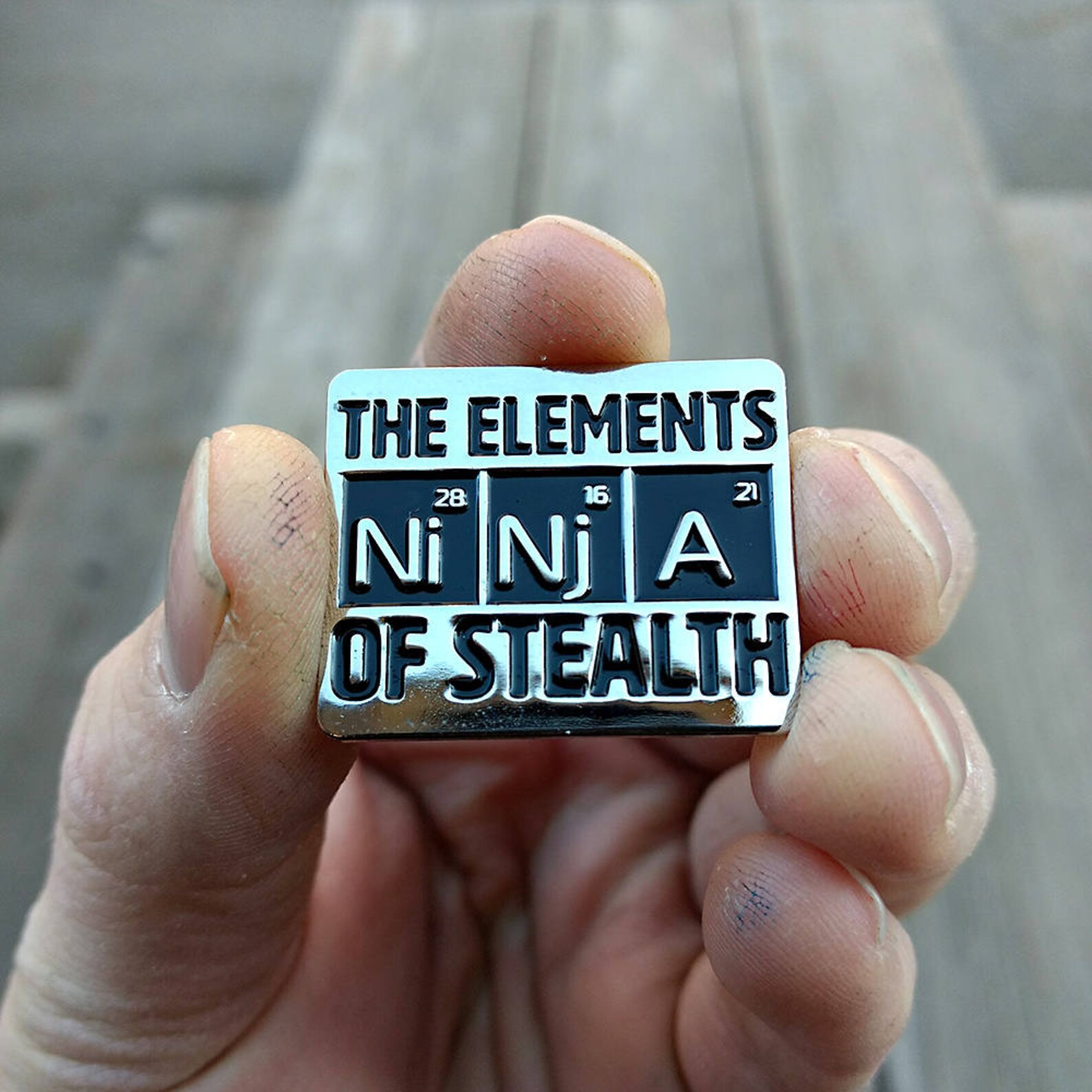 Enamel Pin Ninja Elements of Stealth | Science Lapel Pin | Periodic ...