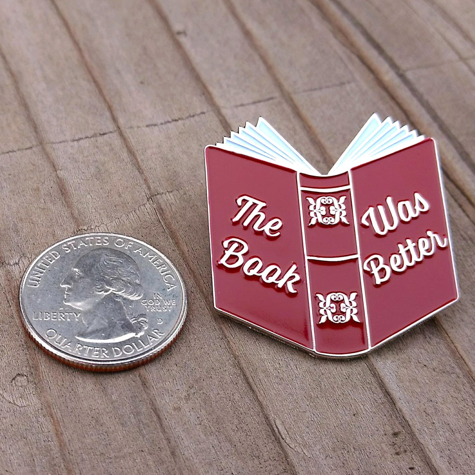 Book enamel pin book pin The Book Was Better reading pin | Etsy