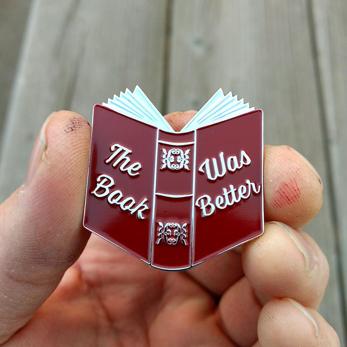 Book enamel pin book pin The Book Was Better reading pin | Etsy
