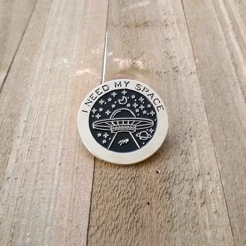 I Need My Space Enamel Pin UFO Lapel Pin Introvert Hat Pin | Etsy