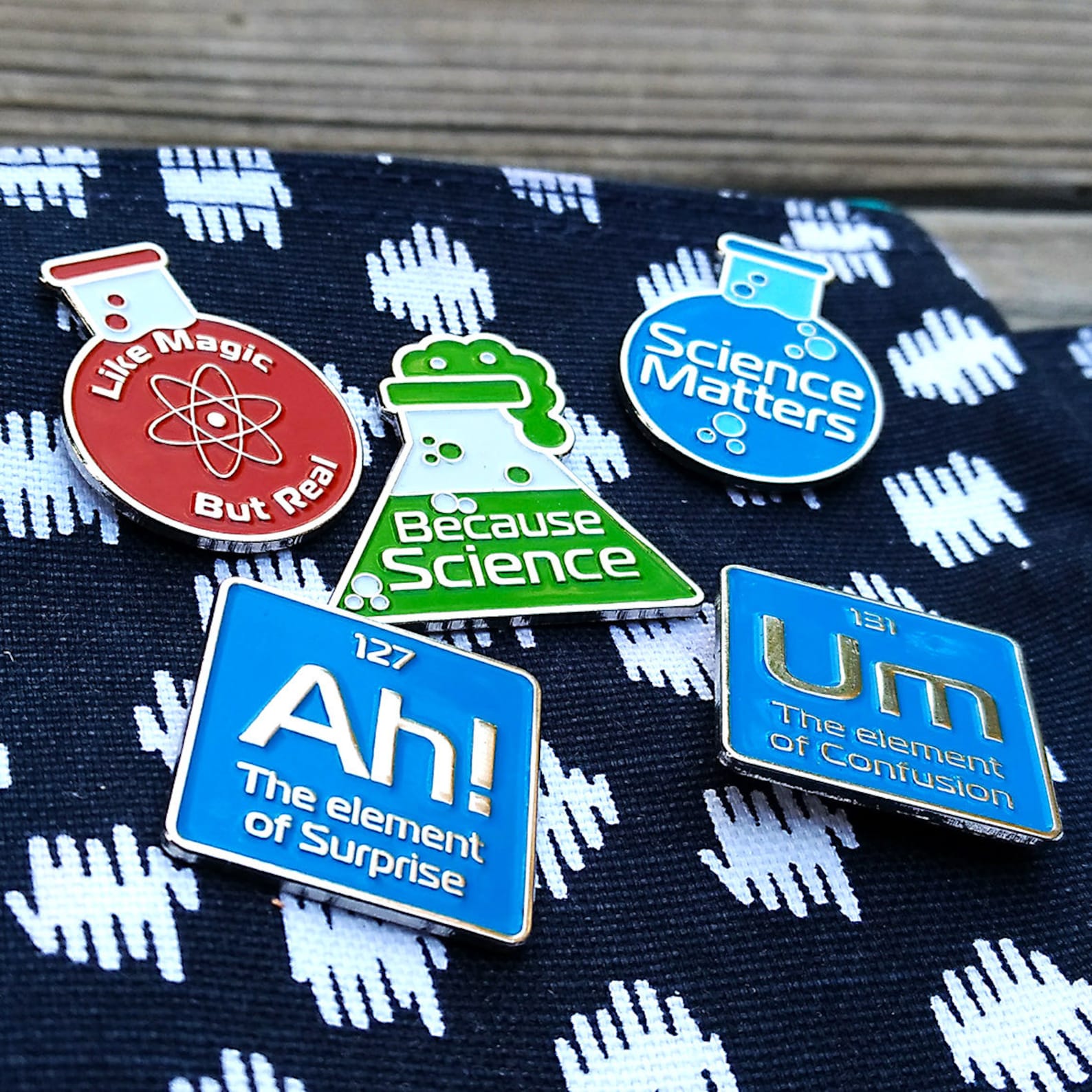 Science Enamel Pin Set Science Pin Set of 5 Pins - Etsy