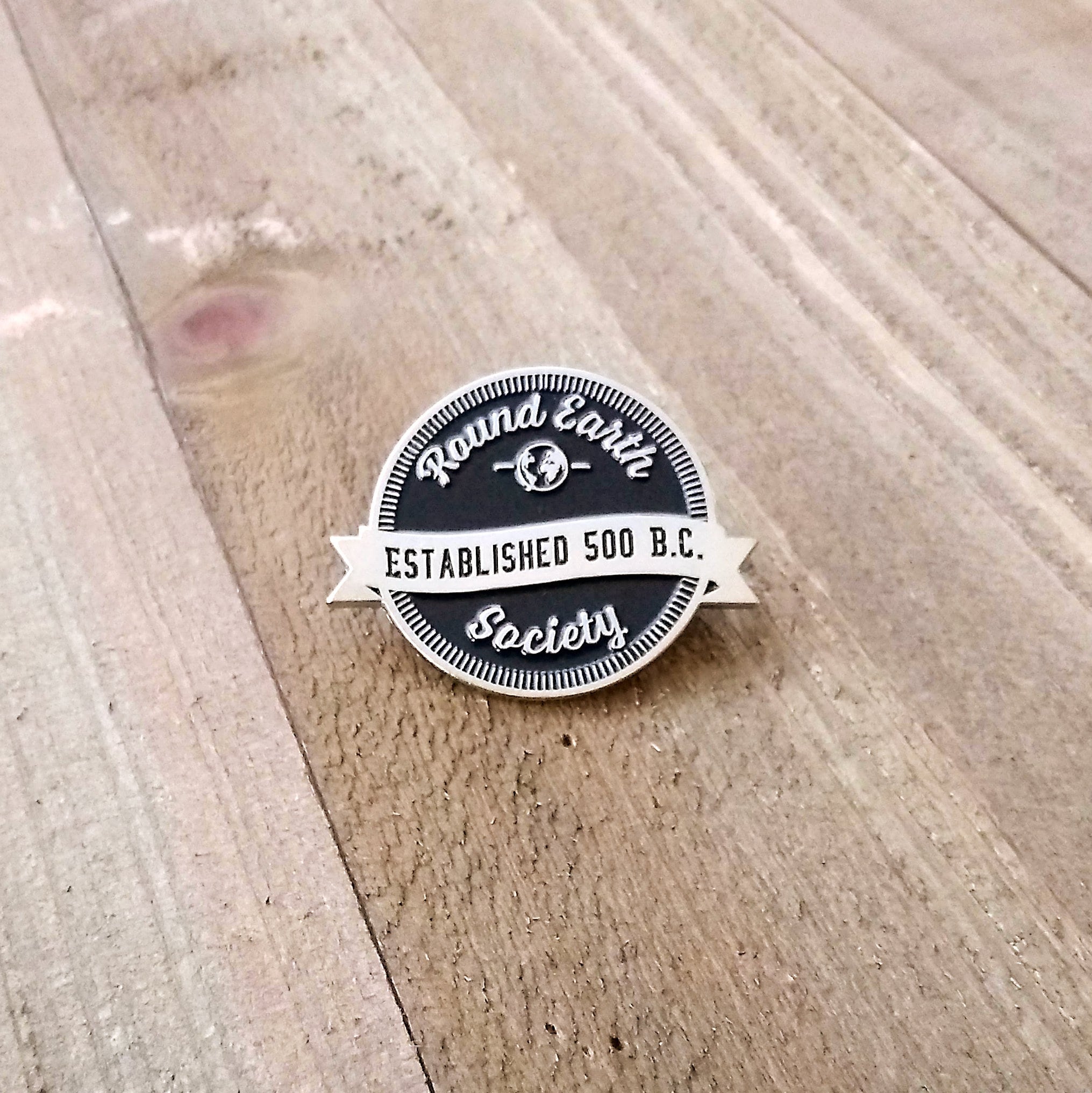 Round Earth Society Enamel Pin Flat Earth Lapel Pin - Etsy