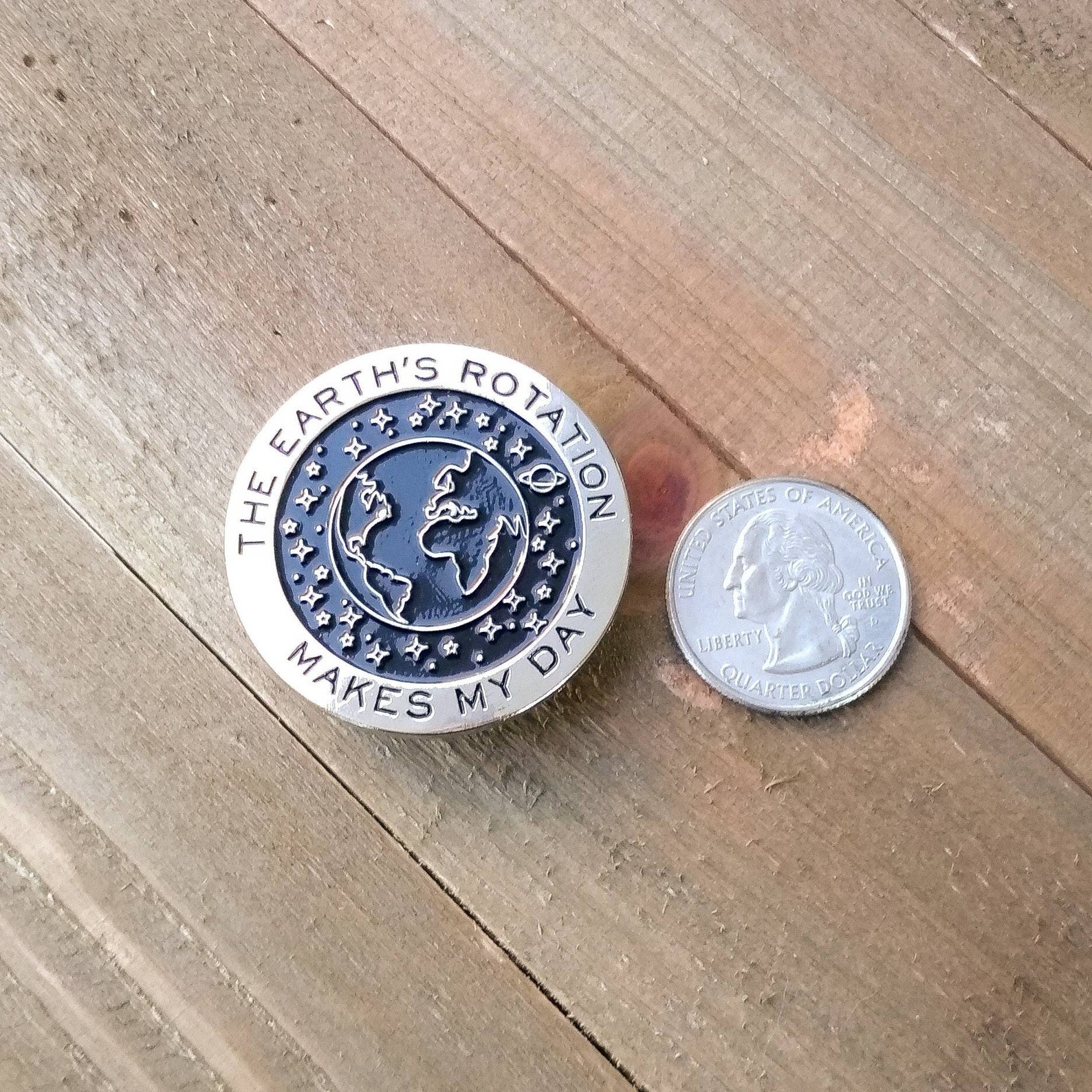 Science Enamel Pin Earths Rotation Makes My Day Space Pin | Etsy