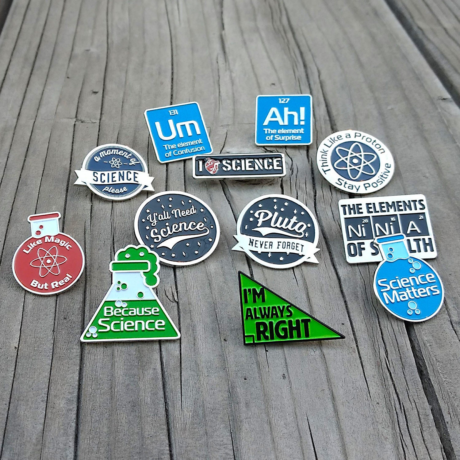 Enamel Pin Set Science Enamel Pins 12 Lapel Pins Lapel | Etsy