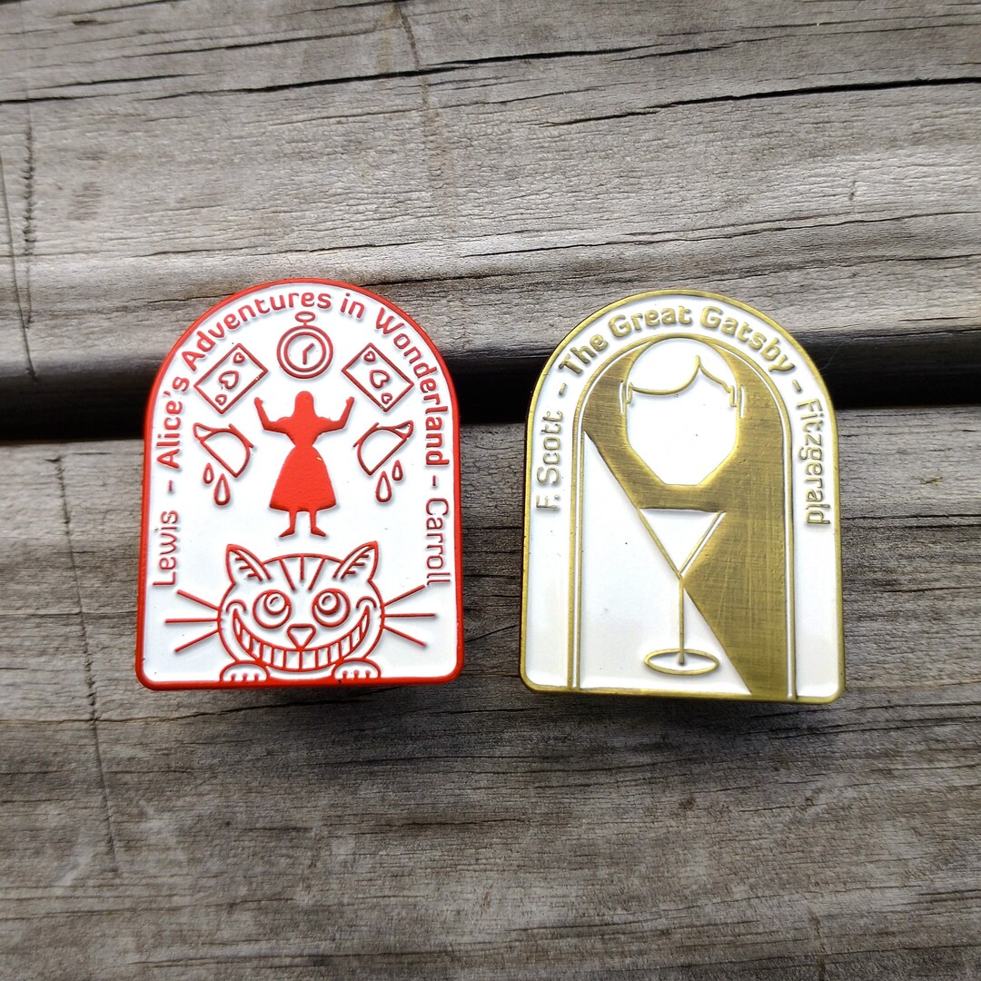 Classic Book Enamel Pin Set | Alice in Wonderland Lapel Pin | Alices Adventures in Wonderland ...