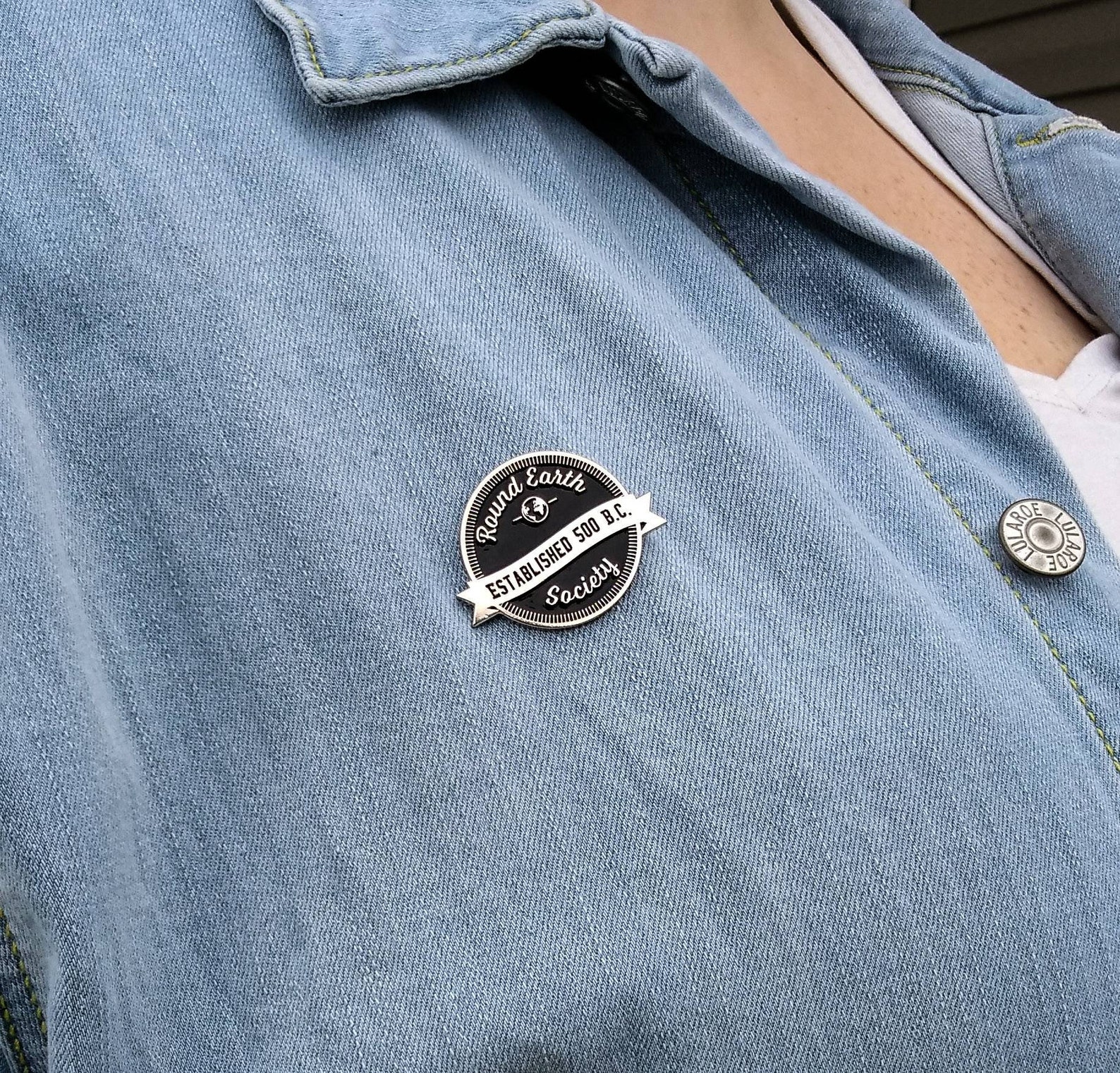 Round Earth Society Enamel Pin Flat Earth Lapel Pin - Etsy