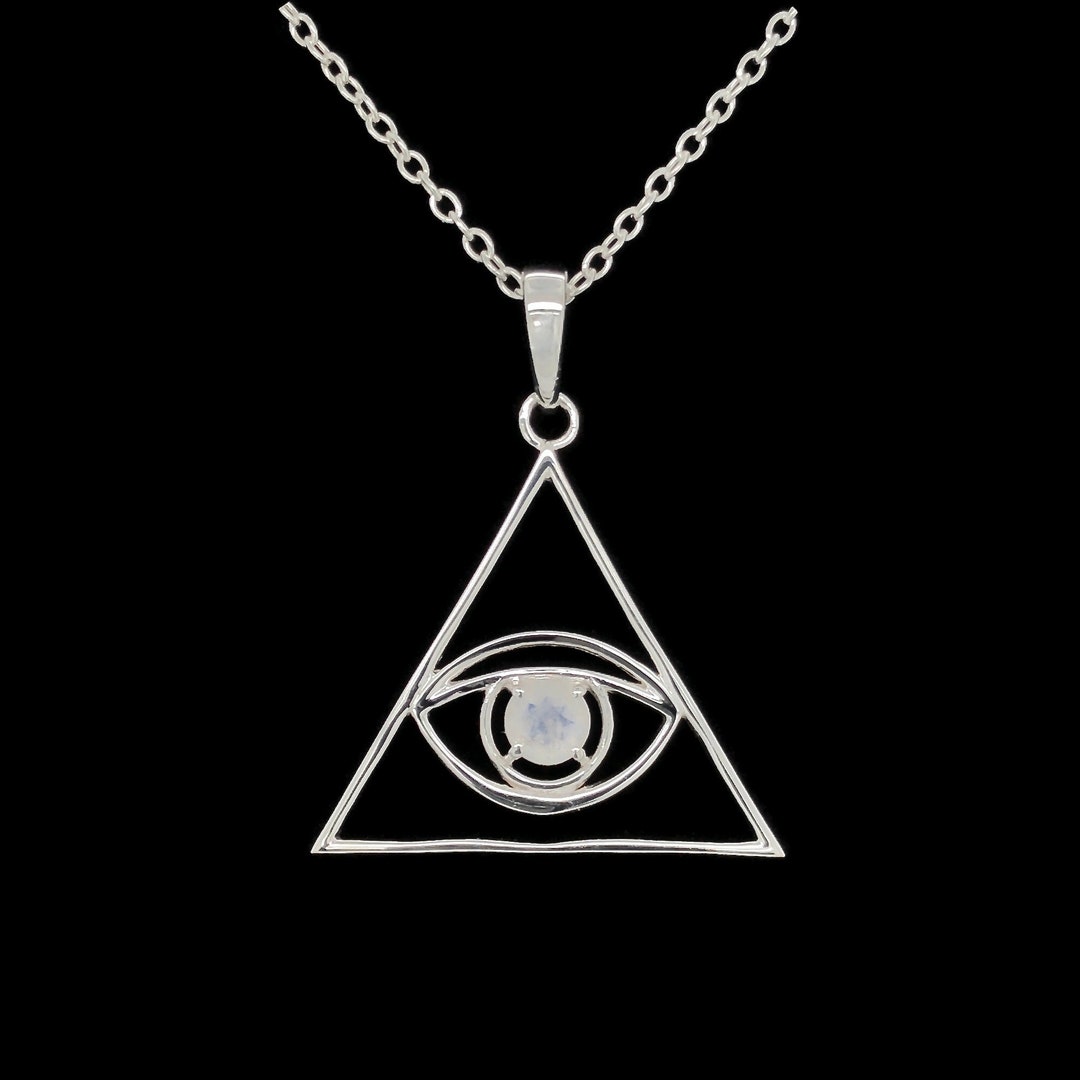 Eye of Providence With Moonstone Eye, Sterling Silver, All Seeing Eye ...