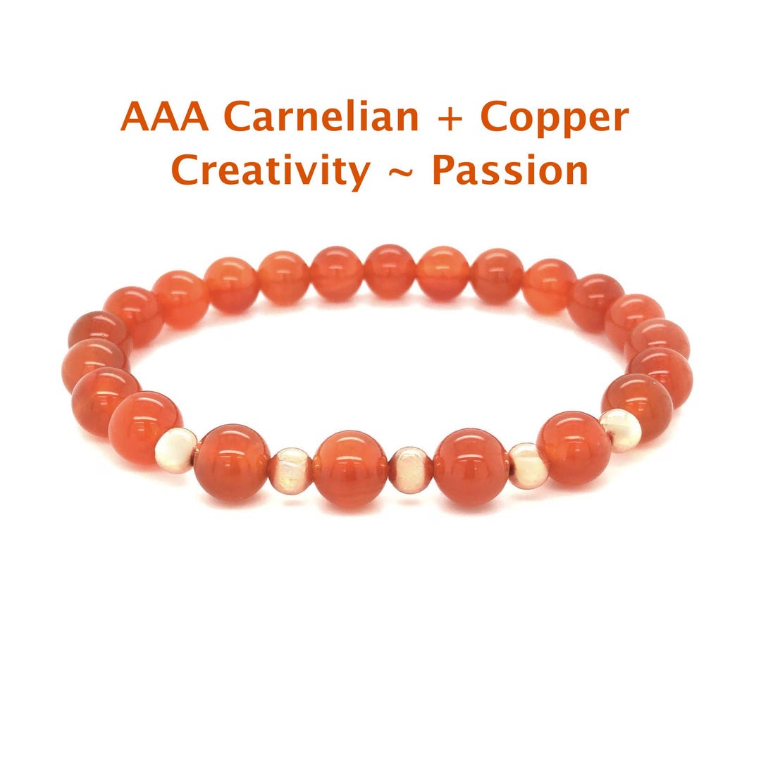 AAA Carnelian and Copper Bracelet – Revitalizing Energy, Creativity and ...