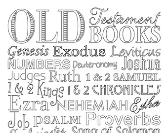 Old Testament Books of the Bible Coloring Sheet Printable for | Etsy
