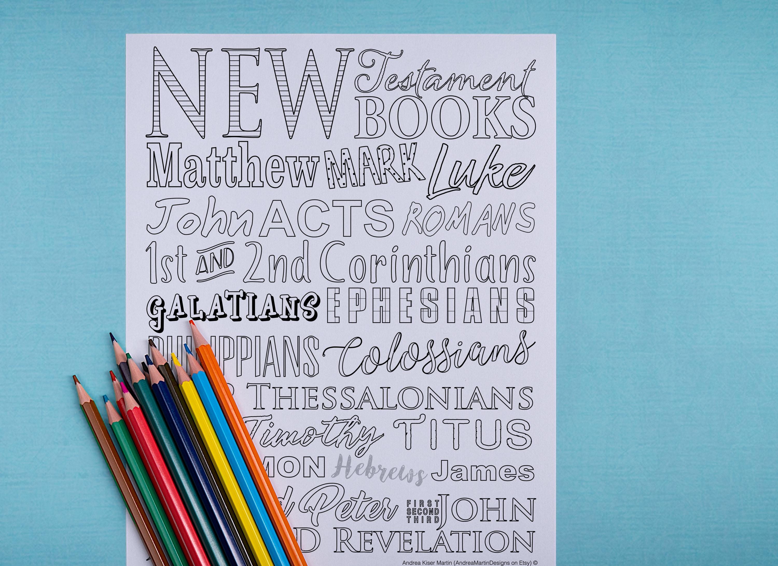 New Testament Books of the Bible Coloring Sheet - Printable for ...