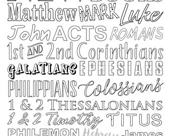 Old Testament Books of the Bible Coloring Sheet Printable for CLASSROOM ...