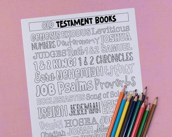 Old Testament Books of the Bible Coloring Printable for PERSONAL USE ...