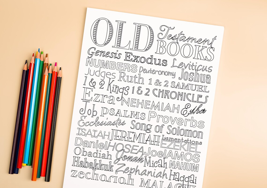 Old Testament Books of the Bible Coloring Sheet Printable for CLASSROOM ...