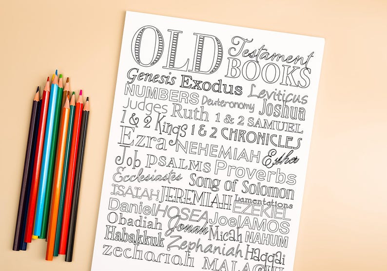 Old Testament Books of the Bible Coloring Sheet Printable for CLASSROOM ...