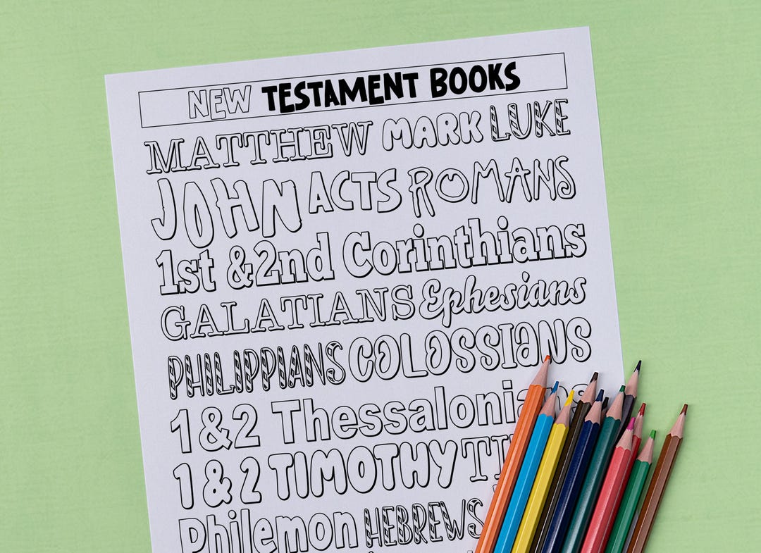 New Testament Books of the Bible Coloring Printable for PERSONAL USE in ...