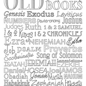 Old Testament Books of the Bible Coloring Sheet Printable for CLASSROOM ...