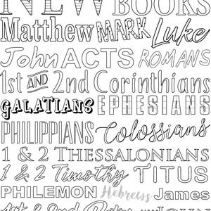 New Testament Books of the Bible Coloring Sheet - Printable for ...