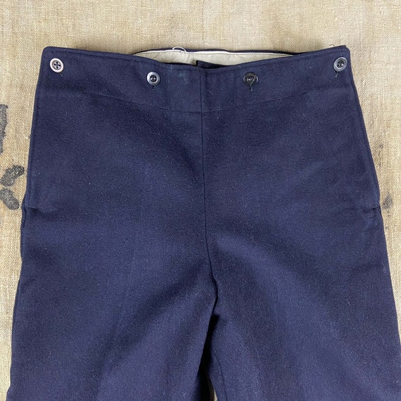 50s High Waist Marine Nationale Wool Pants - Gem