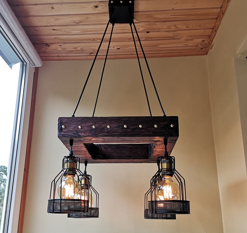 Rustic Chandelier Industrial Modern Lighting Commercial - Etsy Canada