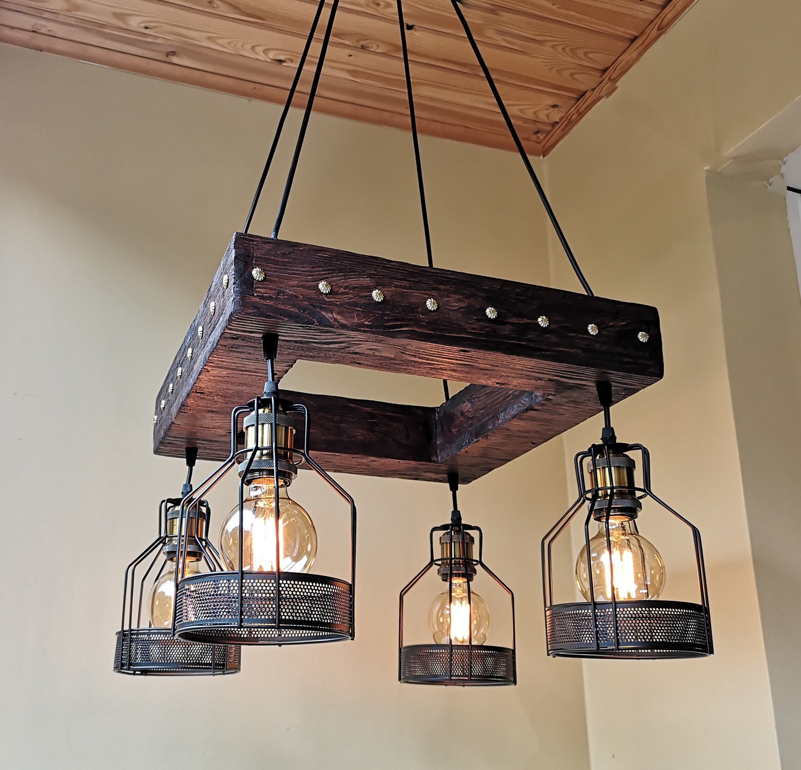 Rustic Chandelier Industrial Modern Lighting Commercial - Etsy