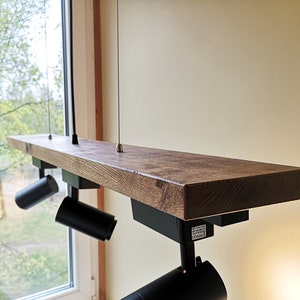Rustic Wood Beam Track Lighting, Farmhouse Kitchen Island Light ...