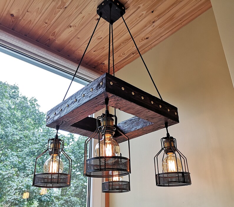 Rustic Chandelier Industrial Modern Lighting Commercial - Etsy
