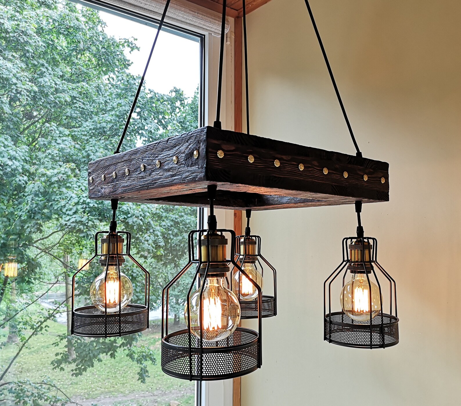 Rustic Chandelier Industrial Modern Lighting Commercial - Etsy