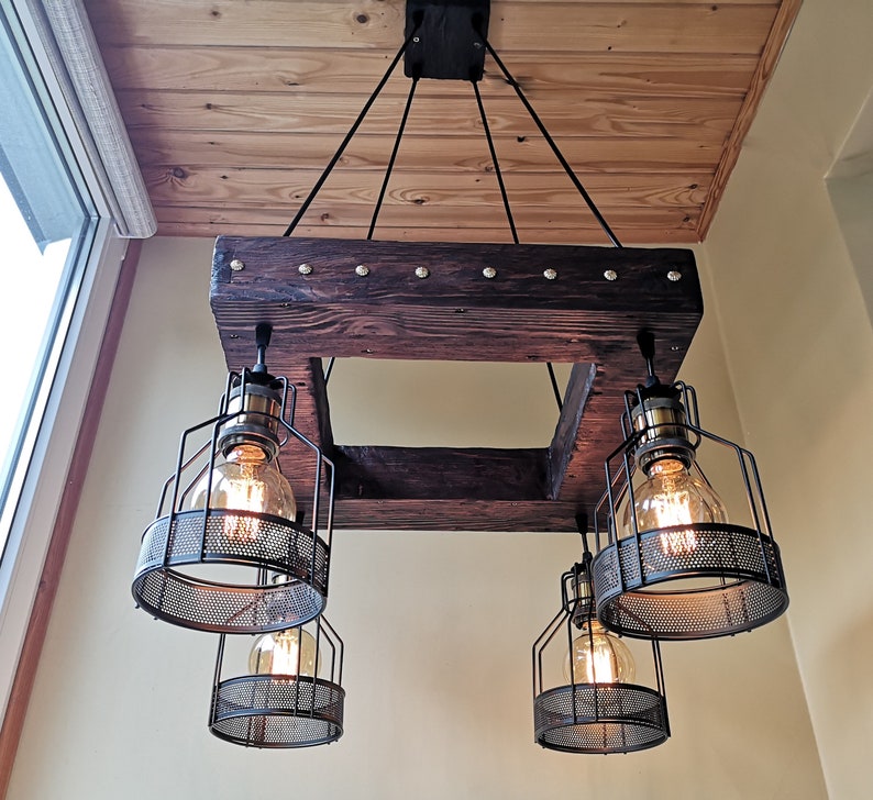 Rustic Chandelier Industrial Modern Lighting Commercial - Etsy Canada