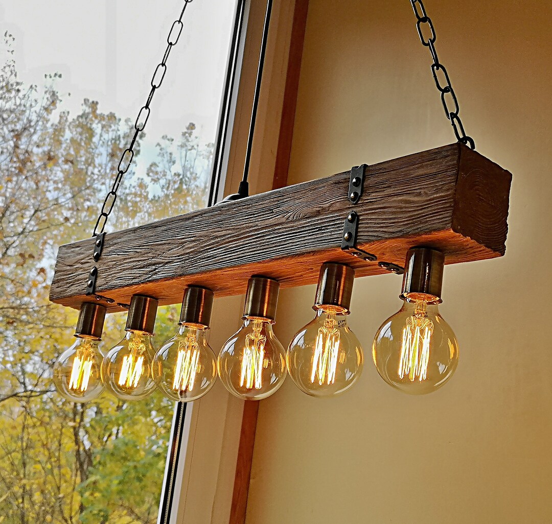 Farmhouse Light, Ceiling Light, Wood Light, Country Light, Dining Room ...