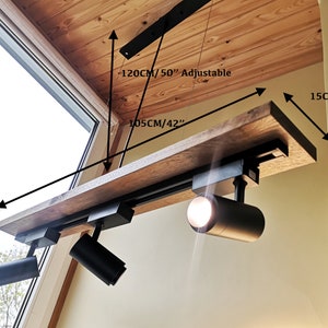 Rustic Wood Beam Track Lighting, Farmhouse Kitchen Island Light ...