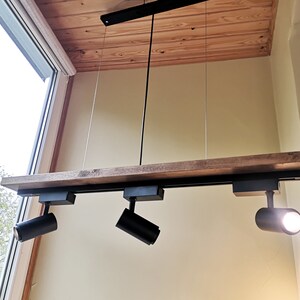 Rustic Wood Beam Track Lighting, Farmhouse Kitchen Island Light ...