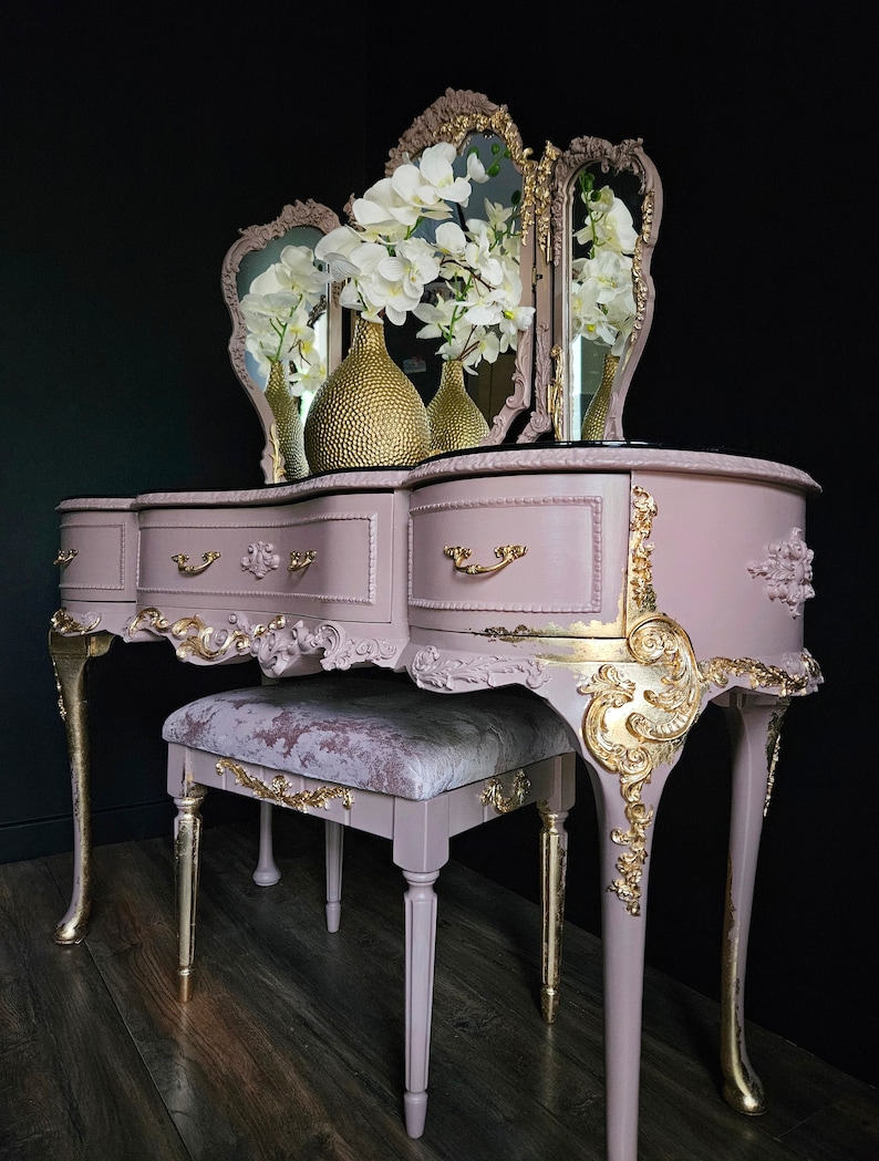 SOLD SOLD ,french Style Dressing Table With Mirror and Stool - Etsy