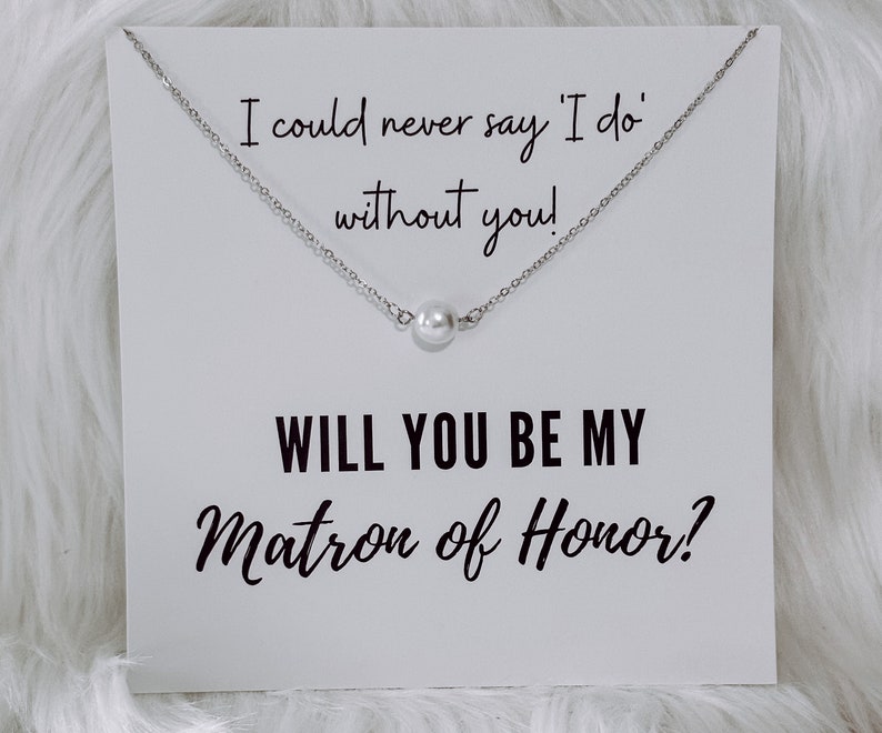 Matron of Honor Proposal Card + Pearl Necklace - Etsy