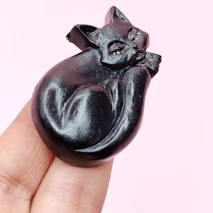 A Beautiful Sleeping Cat! Ivory or Black Cat Brooch- Bakelite ...