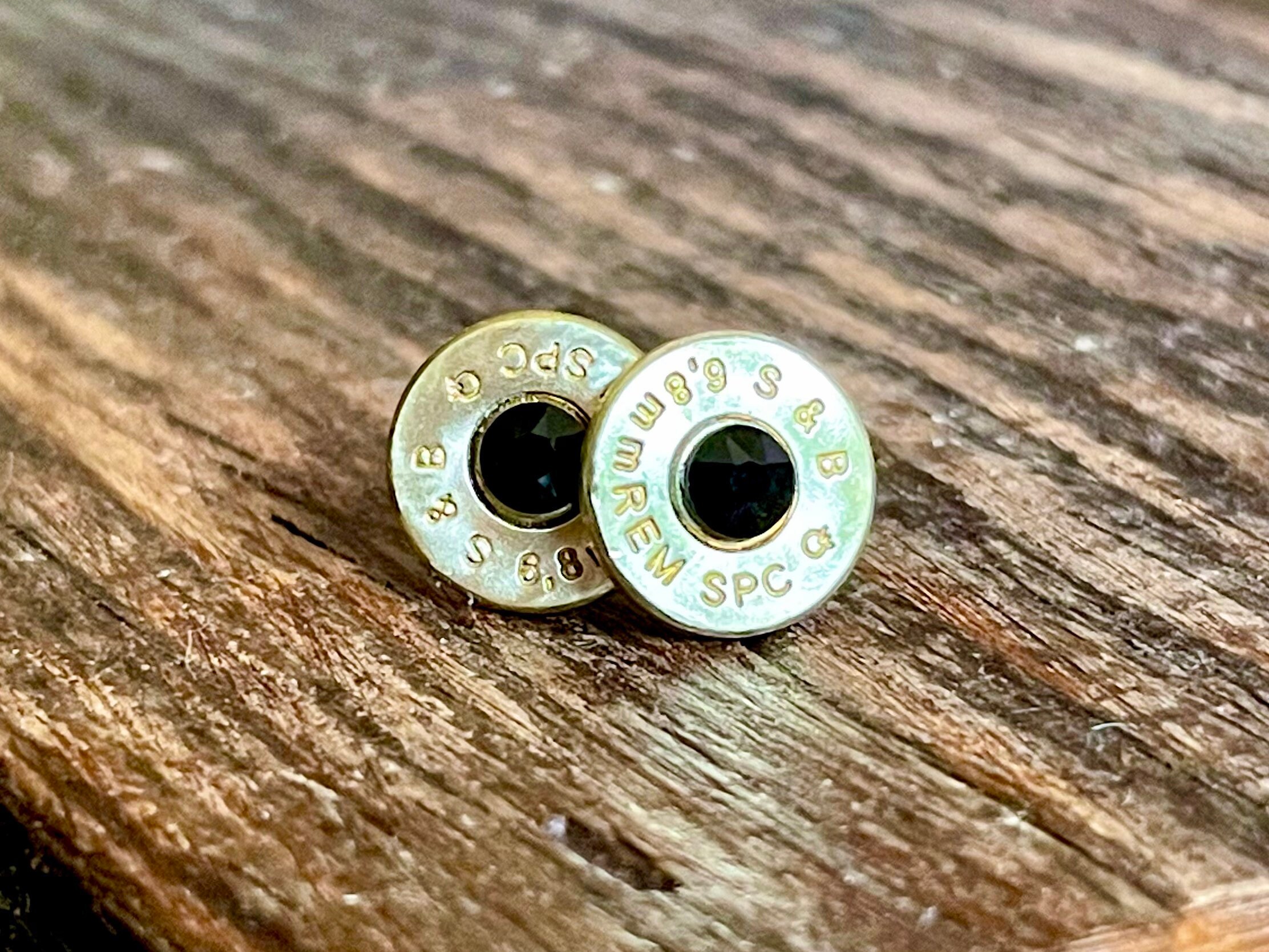 6.8mm REM Bullet Earrings-stud Earrings Black Swarovski Crystal Cut ...